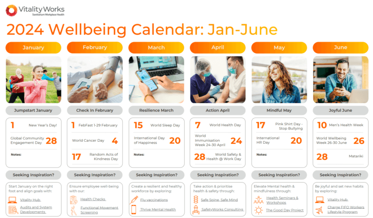 Download our 2024 Wellbeing Calendar - Vitality Works